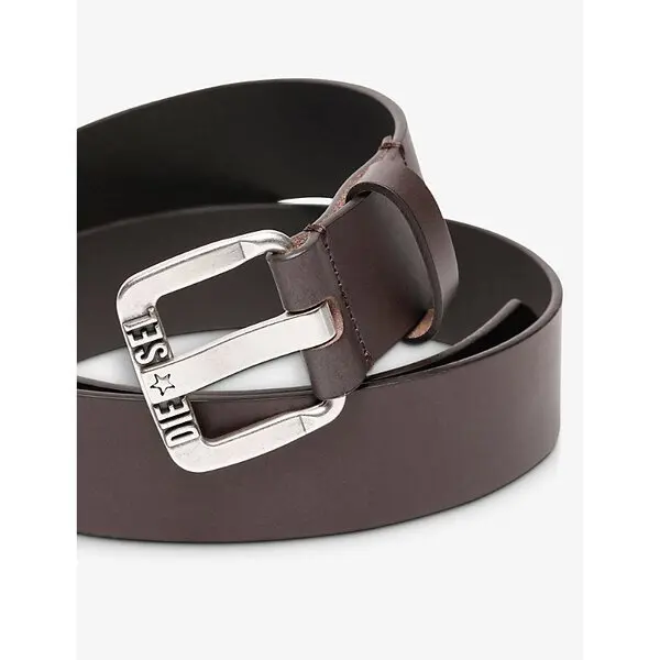 DIESEL® B-star Logo-embossed Leather Belt