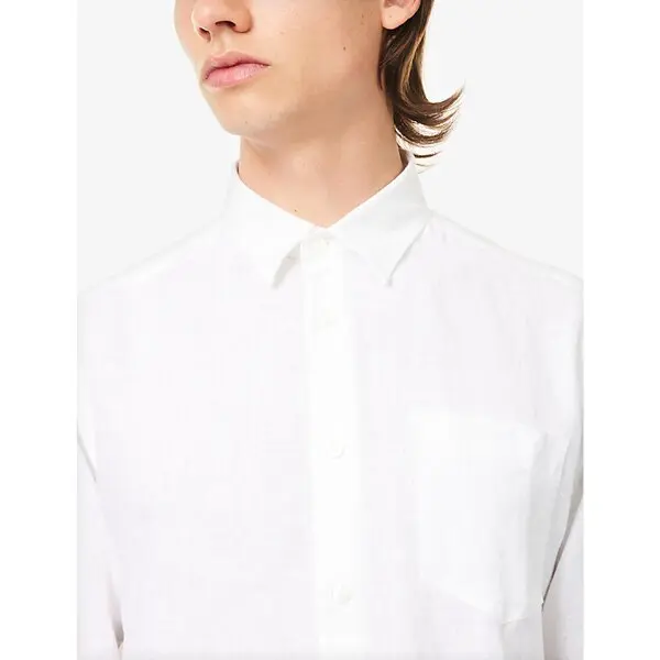 Vilebrequin Caroubis Logo-embroidered Linen Shirt - Blanc