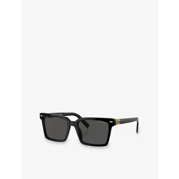 Miu Miu Mu 13zs Rectangle Sunglasses - Black