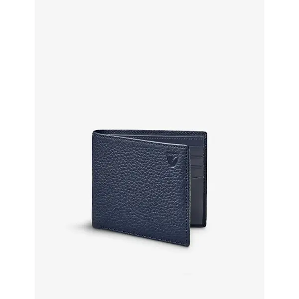 ASPINAL OF LONDON Billfold Logo-embellished Leather Wallet - Navy
