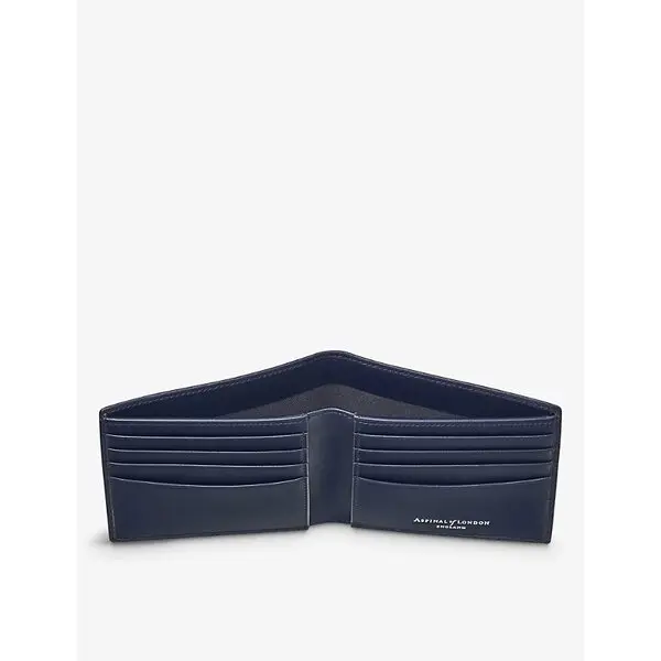 ASPINAL OF LONDON Billfold Logo-embellished Leather Wallet - Navy