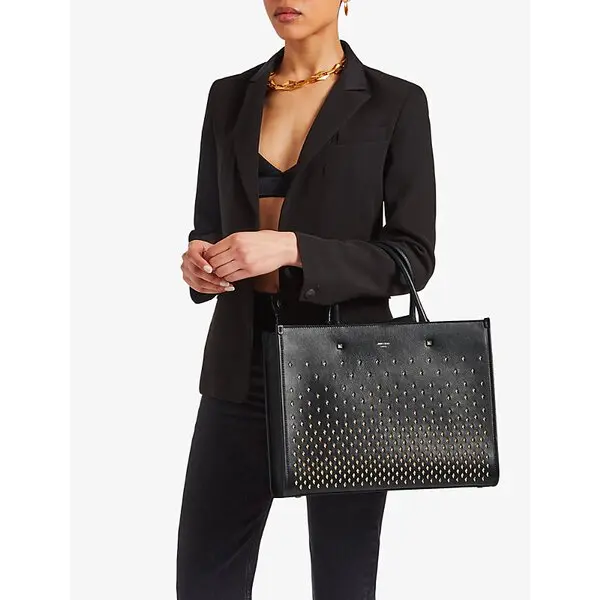 JIMMY CHOO Avenue Medium Leather Tote Bag