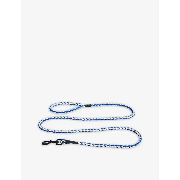 HAY Plaited Dog Leash - Blue And Off White