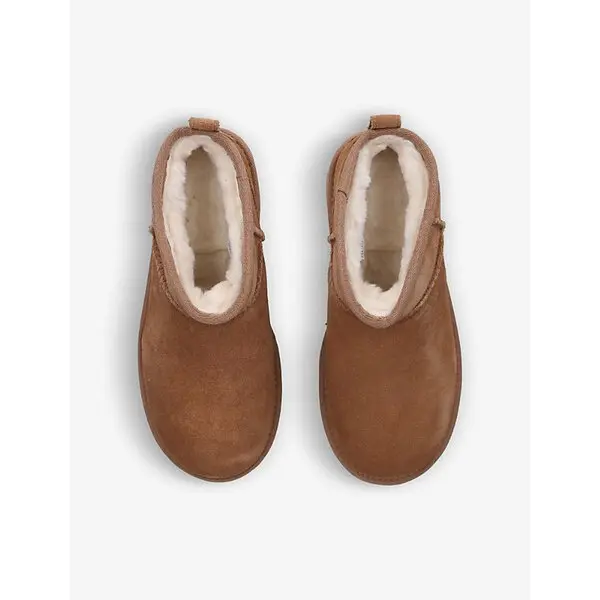 UGG Classic Ultra Mini Platform Suede And Shearling Boots - Mid Brown