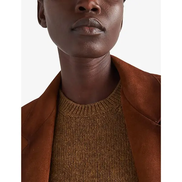 Prada Single-breasted Suede Jacket - Brown