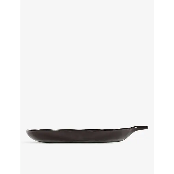 SERAX La Mère Irregular Side-handle Stoneware Plate 17cm - Brown