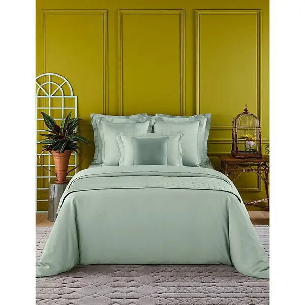 YVES DELORME Triomphe Bordered Cotton Flat Sheet