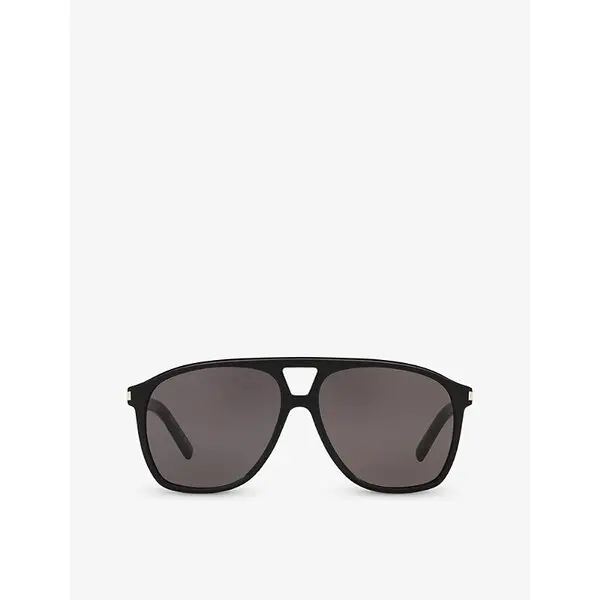 Saint Laurent Ys000473 Sl 596 Dune Rectangle-frame Sunglasses - Black