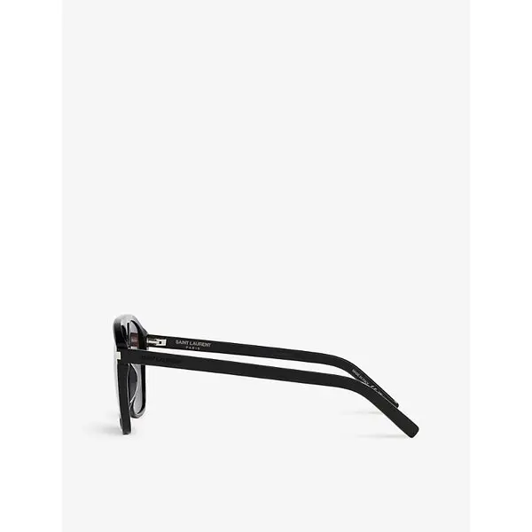 Saint Laurent Ys000473 Sl 596 Dune Rectangle-frame Sunglasses - Black