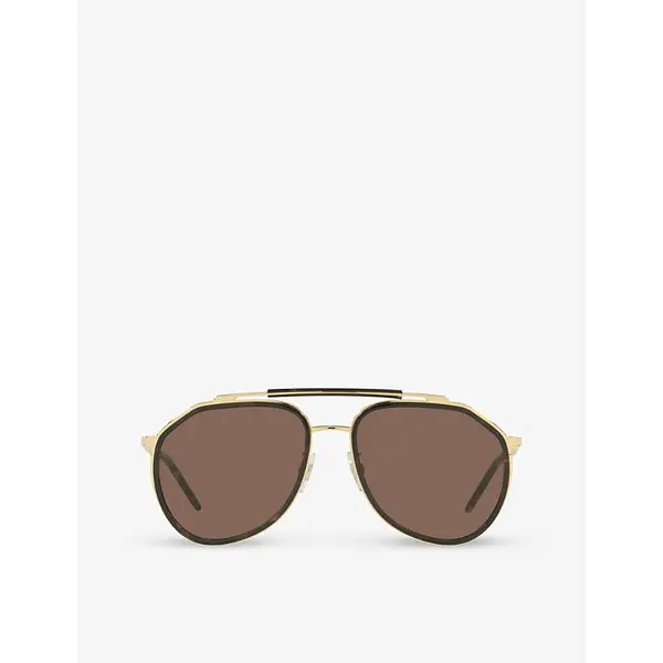 Dolce & Gabbana Dg2277 Pilot-frame Sunglasses - Gold