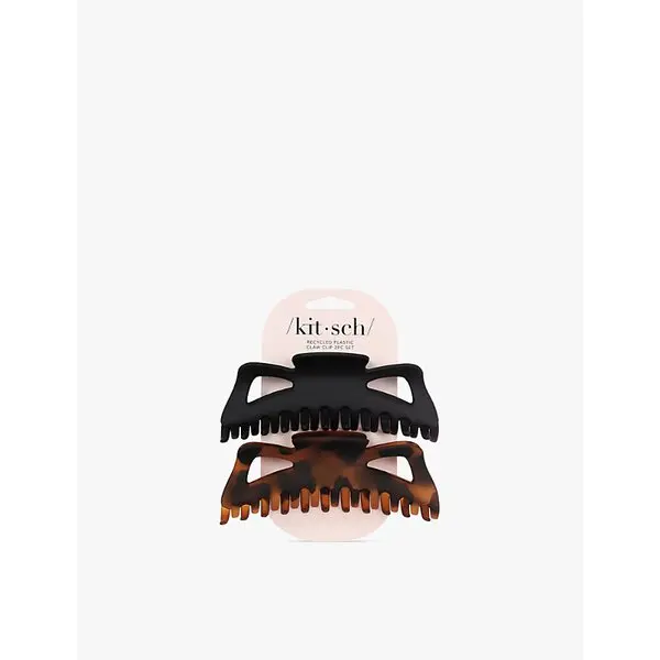 KITSCH Jumbo Claw Clip Set - Black/brown