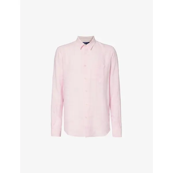 Vilebrequin Caroubis Brand-embroidered Linen Shirt - Ballerine