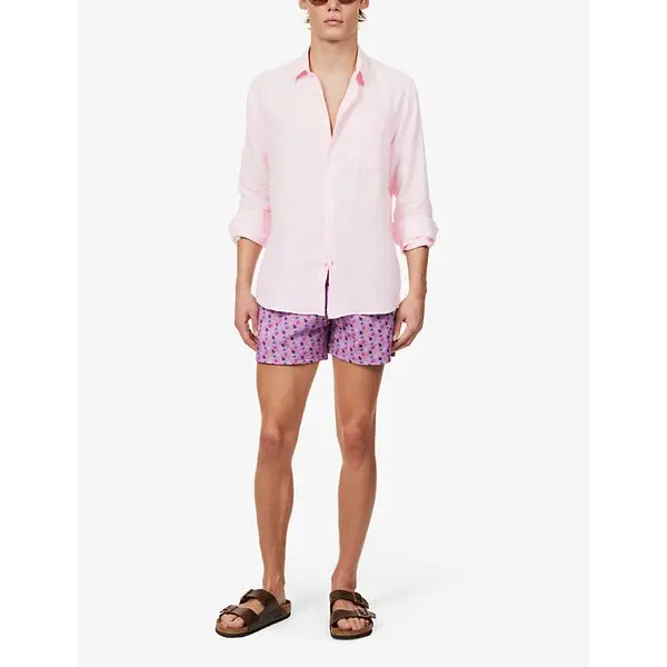 Vilebrequin Caroubis Brand-embroidered Linen Shirt - Ballerine