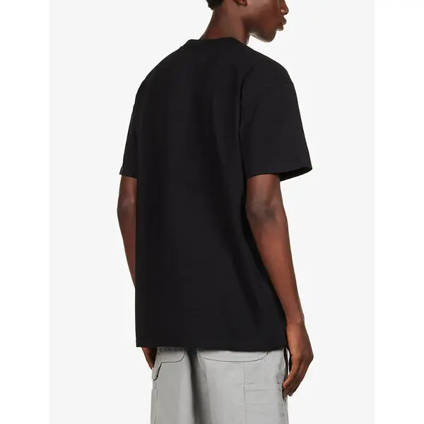 Carhartt Work In Progress American Script Logo-embroidered Cotton-jersey T-shirt - Black
