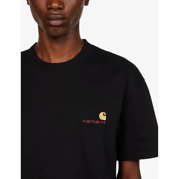Carhartt Work In Progress American Script Logo-embroidered Cotton-jersey T-shirt - Black