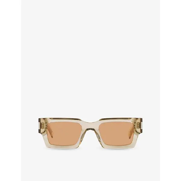 Saint Laurent Ys000468 Rectangle-frame Sunglasses - Yellow