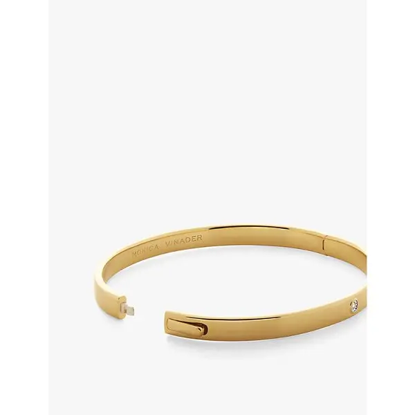 Monica Vinader Solitaire 18ct Gold-plated Bangle - Yellow Gold