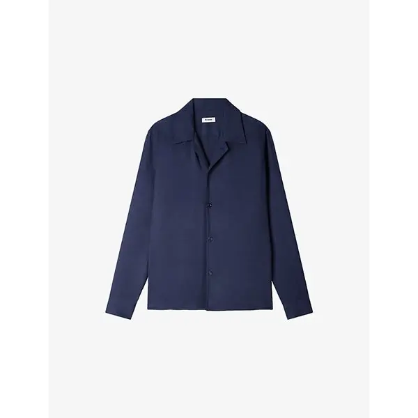 Sandro Spread-collar Woven Shirt - Midnight Blue