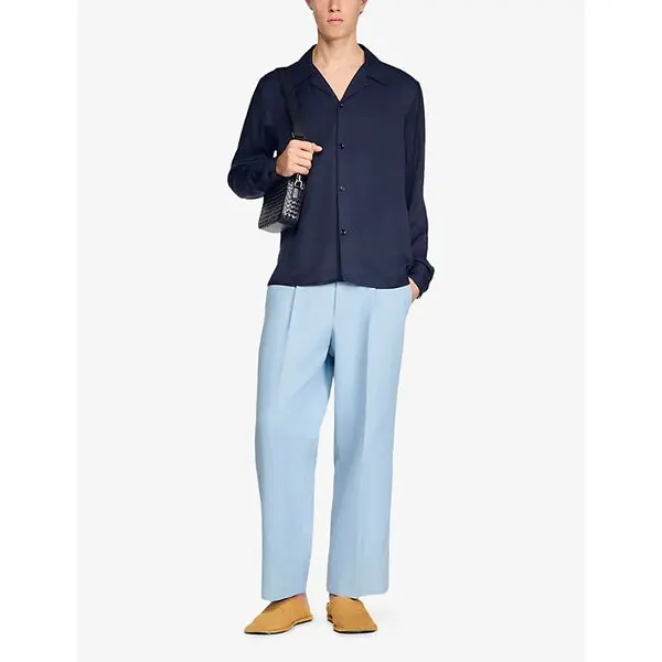 Sandro Spread-collar Woven Shirt - Midnight Blue