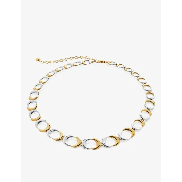 Monica Vinader Kissing Moon Necklace - Yellow Gold