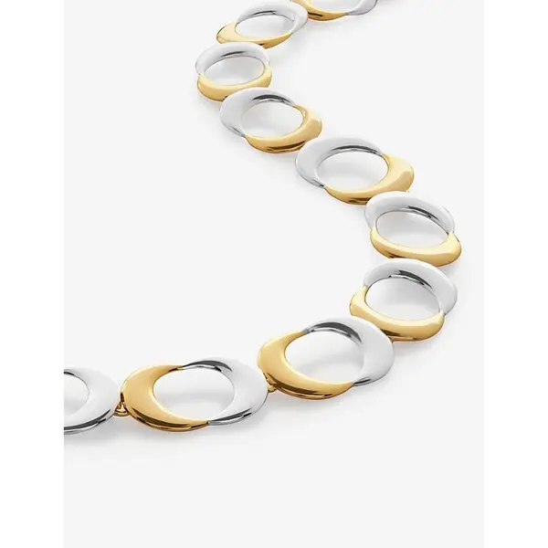 Monica Vinader Kissing Moon Necklace - Yellow Gold