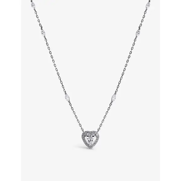 CARAT* LONDON Cora Heart Cubic Zirconia Necklace - Silver