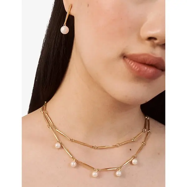 Monica Vinader Nura Drop Pearl Earrings
