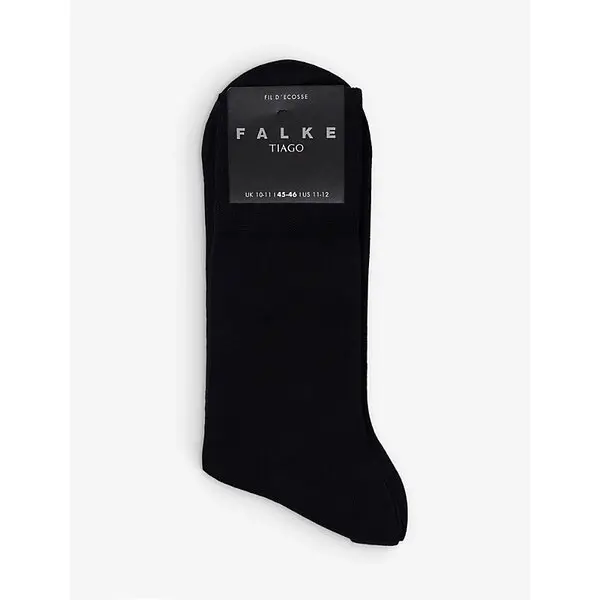 Falke Tiago Ribbed-edge Cotton-blend Crew Socks - Black