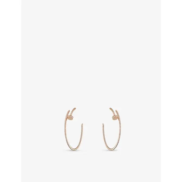 CARTIER Juste Un Clou 18ct And Diamond Earrings - Rose Gold