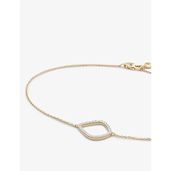 Monica Vinader Riva Kite Diamond And 18ct Gold-vermeil Chain Bracelet