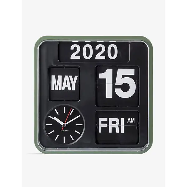 KARLSSON Mini Flip Mechanical Wall Clock 24.5cm - Green