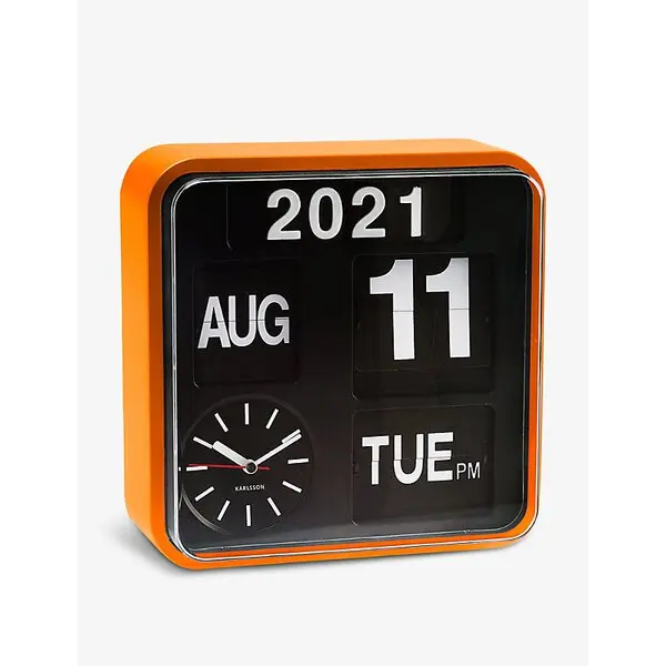 KARLSSON Mini Flip Mechanical Wall Clock 24.5cm - Orange
