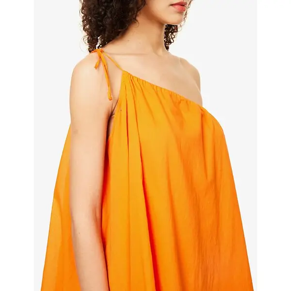 seafolly one shoulder dress Seafolly One-Shoulder Cotton Mini Dress In Mandarin - 86% Off