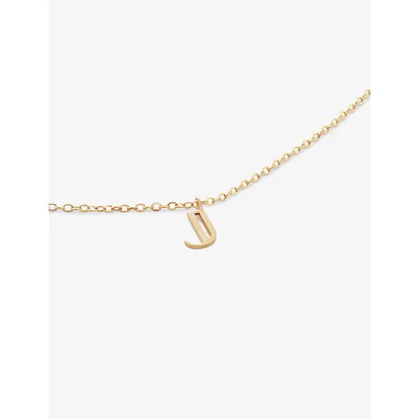 Monica Vinader 14ct Yellow-gold Letter J Pendant Necklace - Yellow Gold