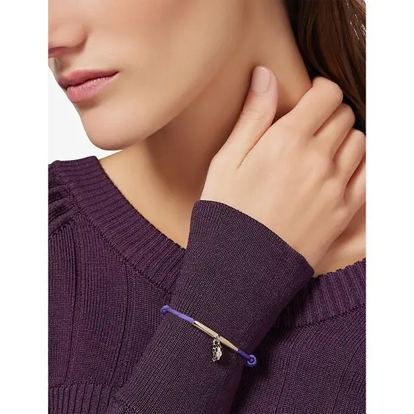 BVLGARI Serpenti Forever Cord, Brass, Agate And Enamel Bracelet