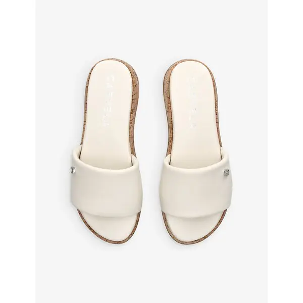 Carvela Stud-embellished Flat-sole Faux-leather Mules