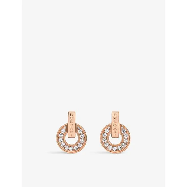 BVLGARI 18ct And Diamond Earrings - Rose Gold