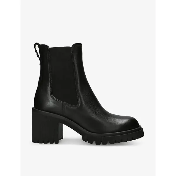 Carvela Logo-plaque Leather Heeled Ankle Boots