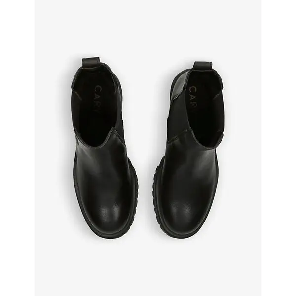 Carvela Logo-plaque Leather Heeled Ankle Boots
