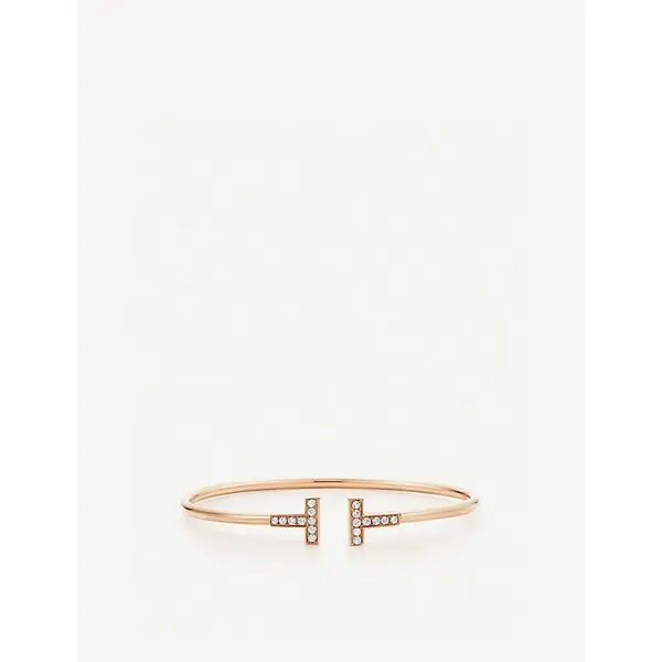 Tiffany & Co. T Wire Diamond And 18k Rose Gold Bracelet - One-color