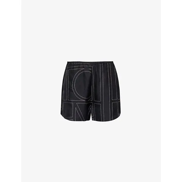 TOTEME Wide-leg High-rise Silk-twill Shorts