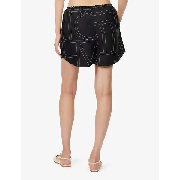TOTEME Wide-leg High-rise Silk-twill Shorts