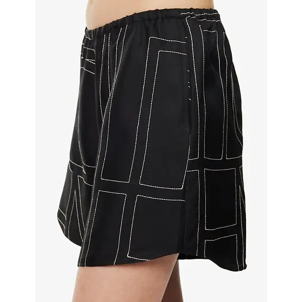 TOTEME Wide-leg High-rise Silk-twill Shorts