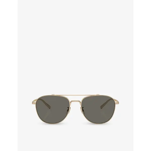 Oliver Spencer Ov1335st Pilot-frame Sunglasses - Gold