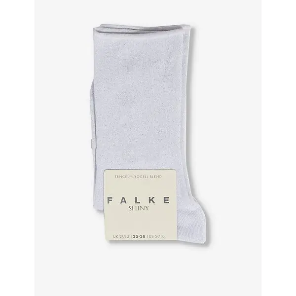 Falke Shiny-finish Mid-calf Knitted Socks - White