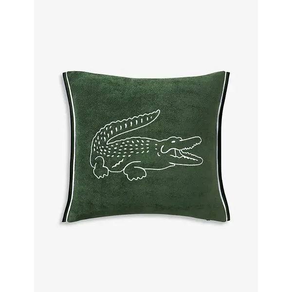 Lacoste Logo-embellished Jersey Cushion Cover 45cm - Vert