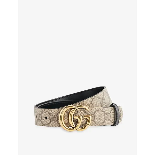 Gucci Double G Reversible Leather Belt - Be Ebony/nero