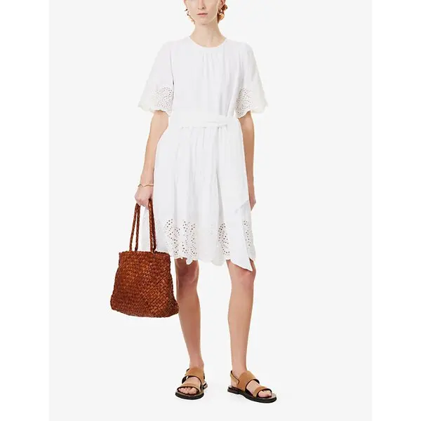 Me+Em Cheesecloth Broderie Short Swing Dress In Soft White - 29% Off |  Editorialist