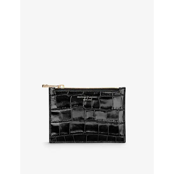 ASPINAL OF LONDON Croc-embossed Leather Pouch