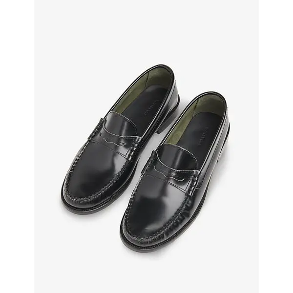 Whistles Manny Slip-on Leather Loafers - Black